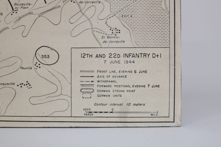 Carte de la 12th & 22nd Infantry Regiment – 4th Infantry Division – 7 ...